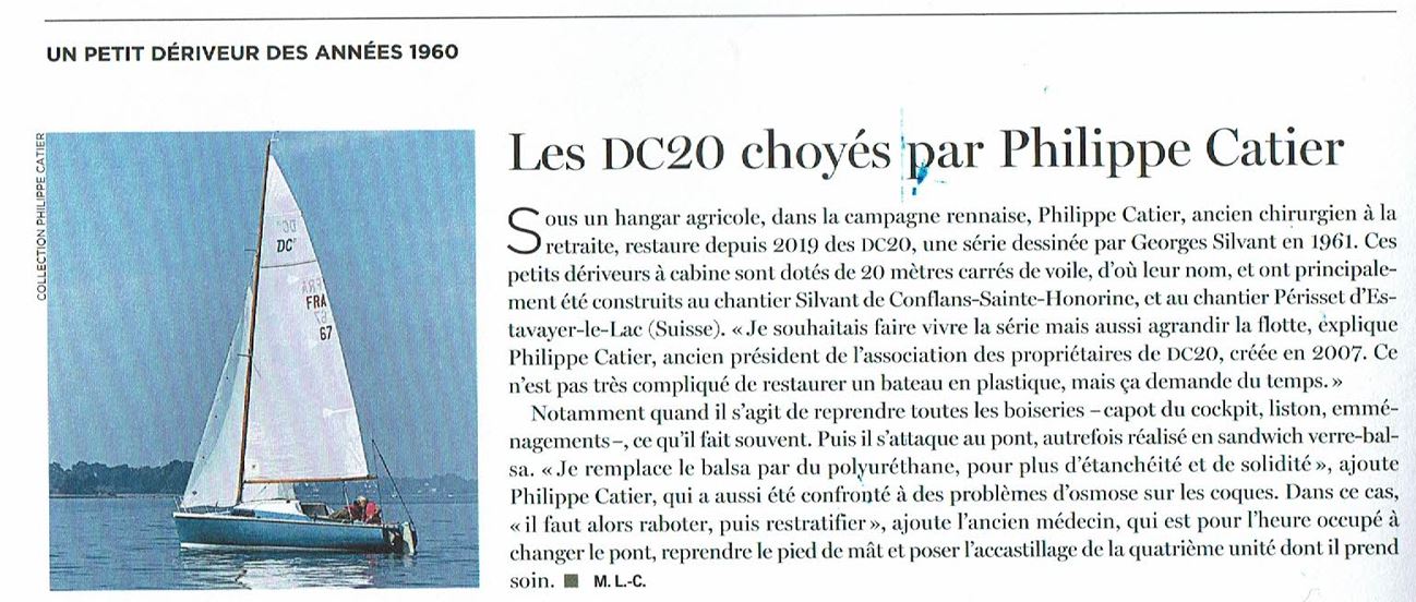 dc20 bateau dessin par Georges Silvant voilier transportable dériveur lesté